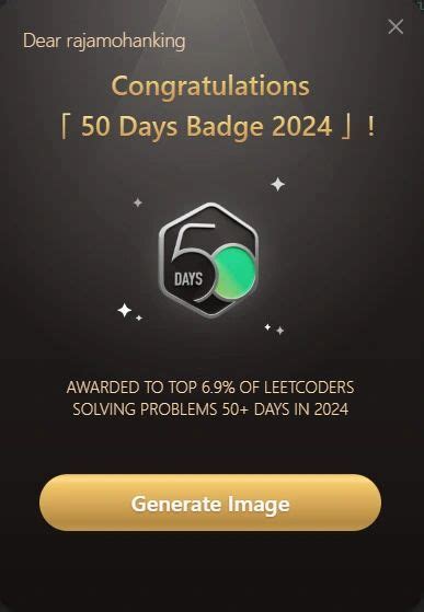 unlocking 50 days badge on leetcode rajamohan r posted on the topic