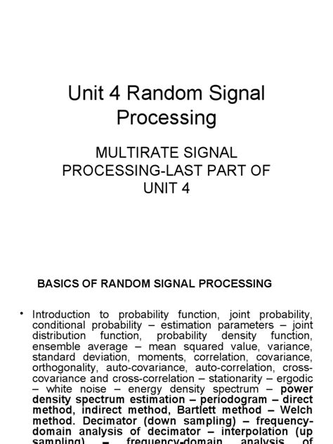 Pdf Unit 4 Random Signal Processing Dokumentips