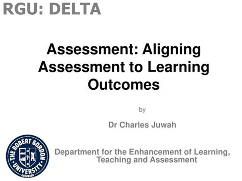 Ppt Assessment Aligning Assessment To Learning Outcomes Powerpoint Presentation Id 5593870