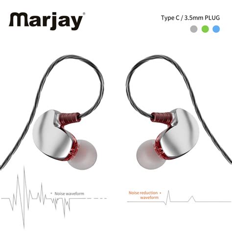 Marjay หูฟัง Type C 35 มม ตัดเสียงรบกวน สําหรับออกกําลังกาย เล่นเกม E