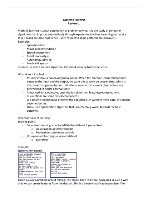 summary machine learning machine learning stuvia nl