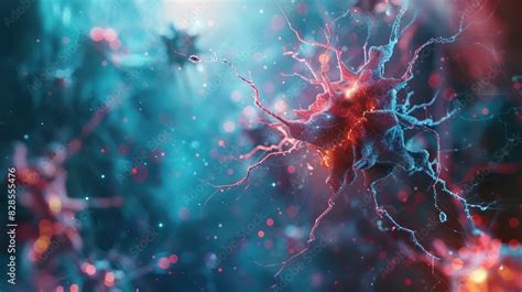 Abstract Futuristic Neural Network With Glowing Nodes And Pathways