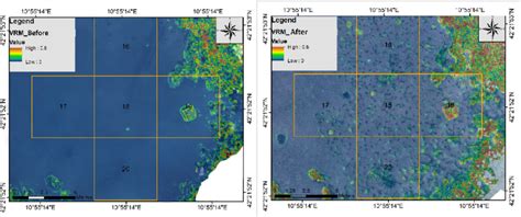 2d Raster Maps Showing Vector Ruggedness Measure Values Vrm Estimated