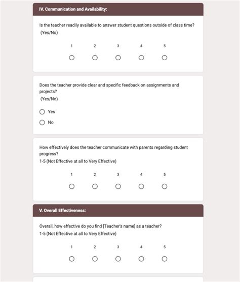 Free Teacher Feedback Form Template In Google Forms