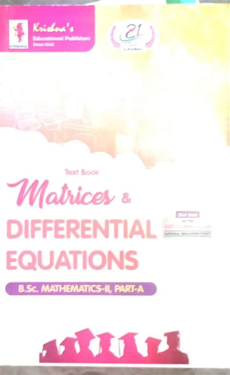 Matrices And Differential Equation B Sc Sem 2 Latest Edition 2024