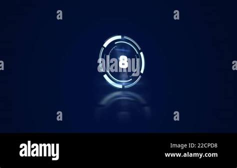 Countdown Animation With Futuristic Circular Design And Number Five On