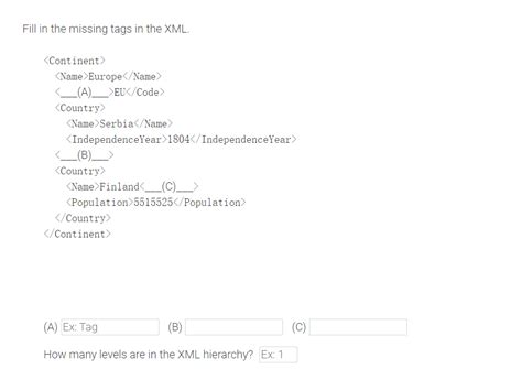 Solved Fill In The Missing Tags In The XML Europe Chegg