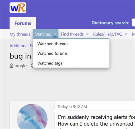 Bug In Alerts Wordreference Forums
