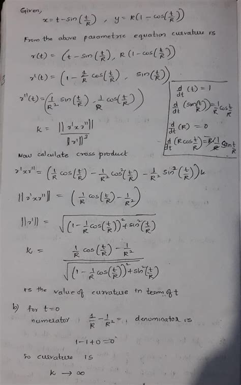 [solved] The Cycloid Is The Curve Traced By A Point On The Wheel Rolling Along The X Axis Its