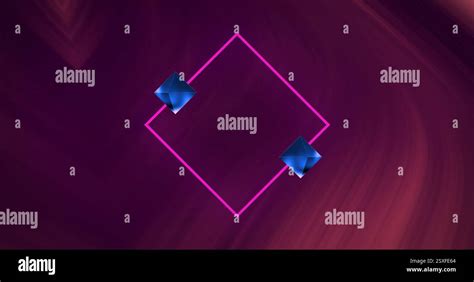 Image Of Interference Over Shapes Moving On Black Background Stock