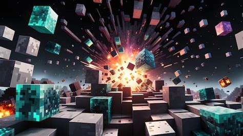 Exploding Minecraft Colorful Cubes Minecraft Colorful Blocks Minecraft Textures Voxel Surface