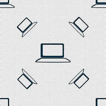 Vector Pattern Of A Laptop Icon Featuring A Notebook Pc With Graph Symbol Monitoring And