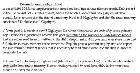 [external memory algorithms] a set of 4 194 304