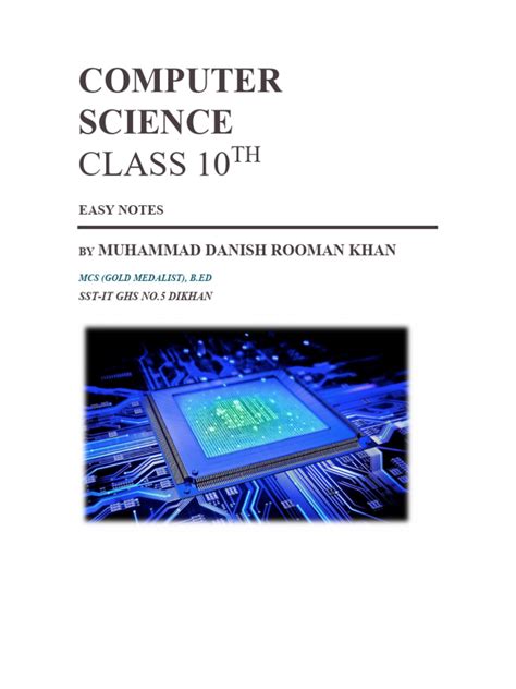 Computer Class 10th Notes 1 Pdf