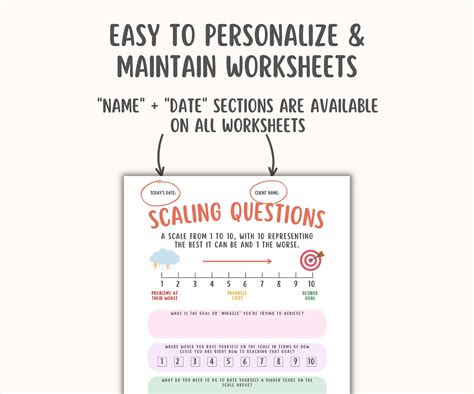 Scaling Questions Worksheet Sfbt Worksheets Solution Focused Therapy
