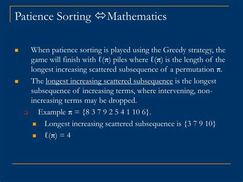 Ppt Mathematics Behind Patience Sorting Powerpoint Presentation Free Download Id1306574