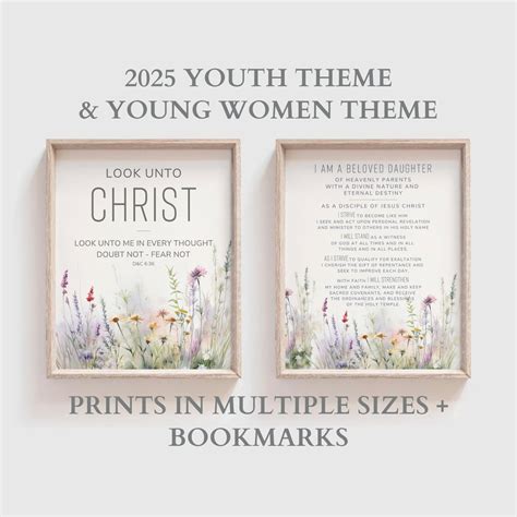 Lds 2025 Youth Theme Young Women Theme Prints And Bookmarks Look