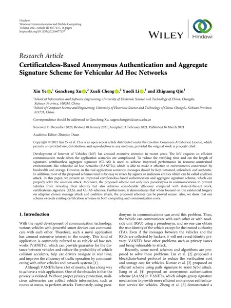 Pdf Certificateless Based Anonymous Authentication And Aggregate