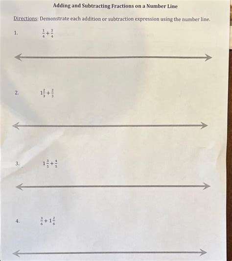 Solved Adding And Subtracting Fractions On A Number Line Chegg Com