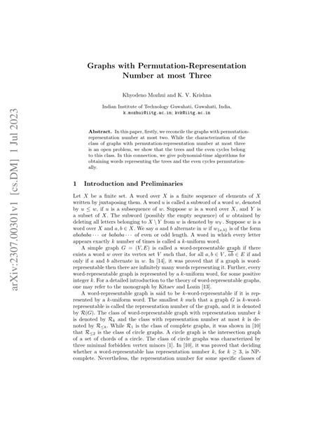 Pdf Graphs With Permutation Representation Number At Most Three