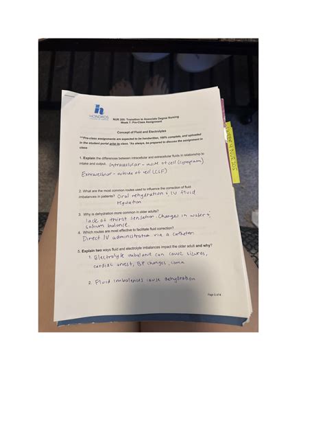 NUR PRE Class Assignment WEEK Studocu