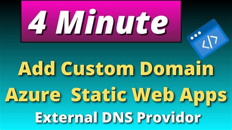 add custom domain to azure static web app 4 minute tutorial youtube