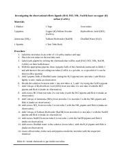 Investigating The Effects Of Ligands On Copper Sulfate A Course Hero