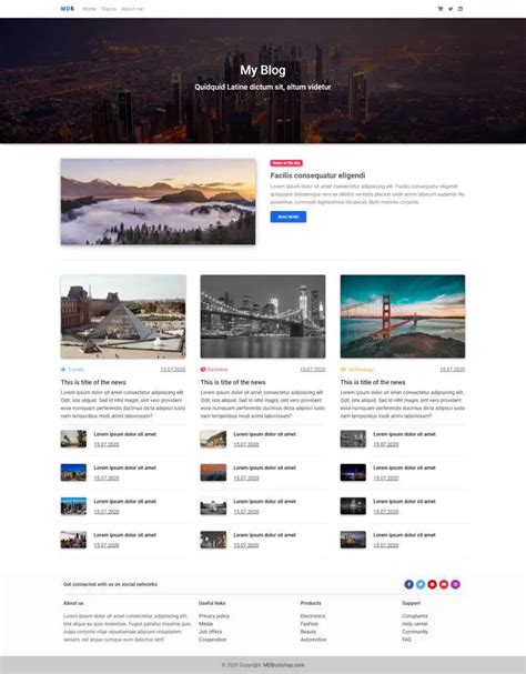 Premium Bootstrap And Material Design Blog Templates