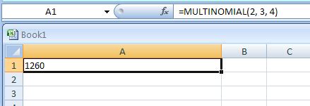 MULTINOMIAL Math Trigonometry Functions Microsoft Office Excel Tutorial