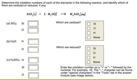 Solved Determine The Oxidation Numbers Of Each Of The