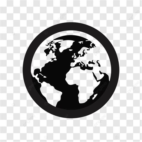 그림자 벡터 디자인이 있는 흑백 아이콘 원 안의 지구 흰색 바탕에 국제 지구의 단순한 검은색 아이콘 그림자 없음 작은 프레임 중앙 Png 일러스트 및 벡터 에 대한
