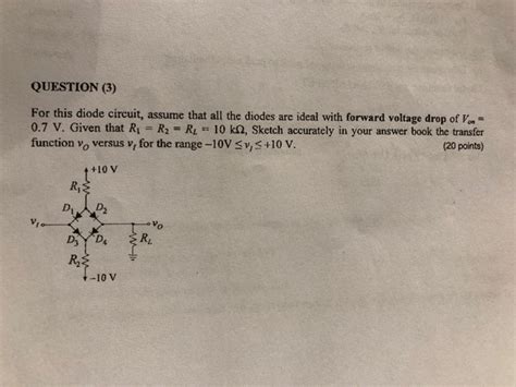 solved question 3 for this diode circuit assume that all