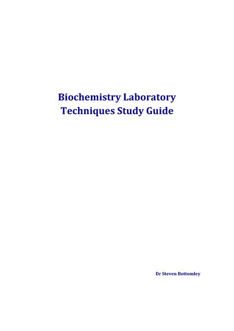 Lab Study Guide V Laboratory Assigned Each Week For Class Biochemistry Laboratory Studocu