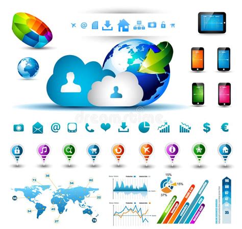 infographic elements for cloud computing stock illustration