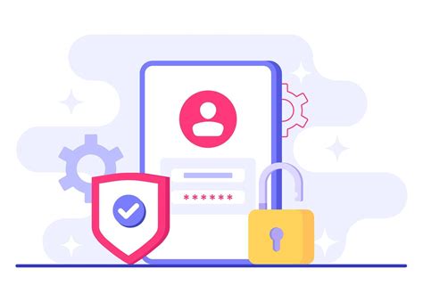 Mobile Data Security Flat Illustration Password Secure Access Data
