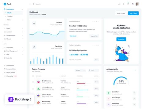 Craft Bootstrap 5 Admin Dashboard Template Bootstrap Themes