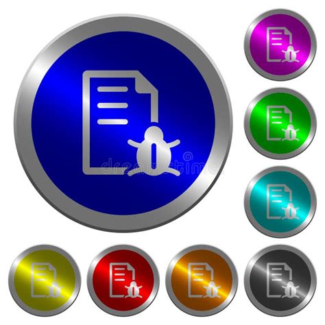 Bug Report Luminous Coin Like Round Color Buttons Stock Vector