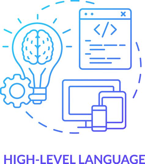 High Level Language Blue Gradient Concept Icon Human Friendly Code