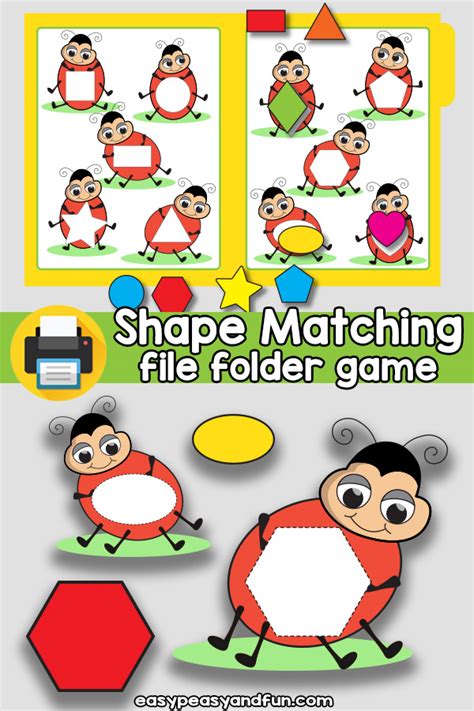 Ladybug Shapes File Folder Game Easy Peasy And Fun Membership