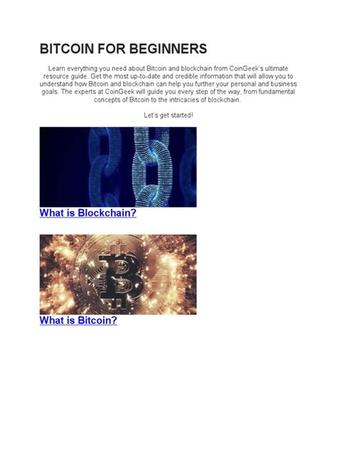 Bitcoin For Beginners Pdf Bitcoin Cryptocurrency