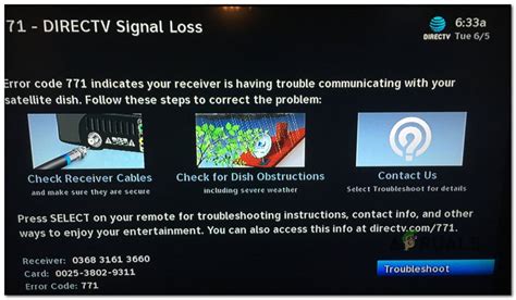 Corrige Directv Código De Error 771 Pérdida De Señal