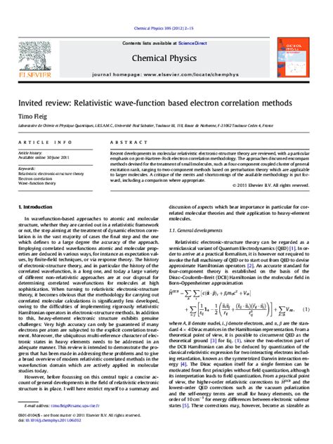 Pdf Invited Review Relativistic Wave Function Based Electron