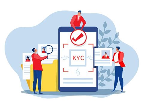 Kyc 또는 고객 개념의 신원을 확인하는 비즈니스로 고객을 알고 있습니다 프리미엄 벡터