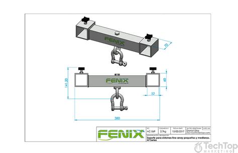 מתאם תלייה למערכת LINE ARRAY בצבע שחור כסף לסדרת AT FENIX AC 569 צליל מיתר