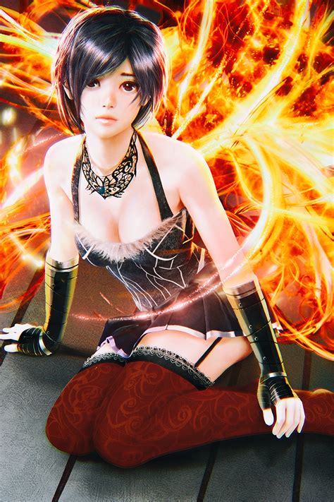 Cursedapple Ryan Tien Kirishima Touka Tokyo Ghoul Red Legwear Highres S Girl Bare