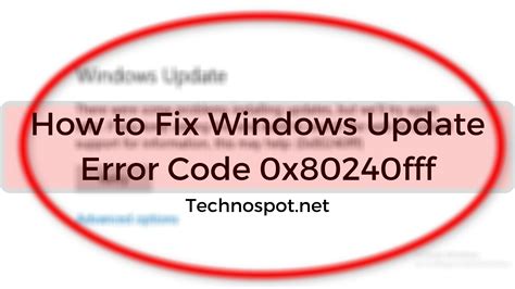 how to fix the windows update error code 0x80240fff in windows 11 10