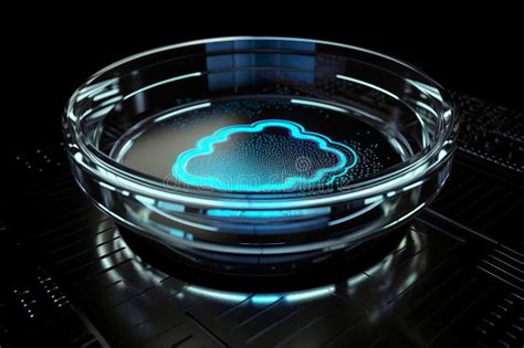 Cloud Computing Data Base Technology Concept With Glowing Holographic