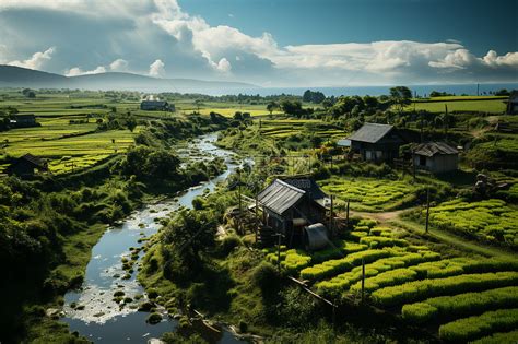 乡村的农田高清图片下载 正版图片600559658 摄图网