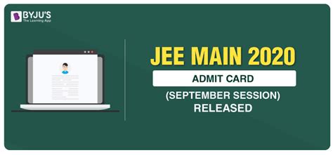 JEE Main 2020 Admit Card September Session Released New Guidelines
