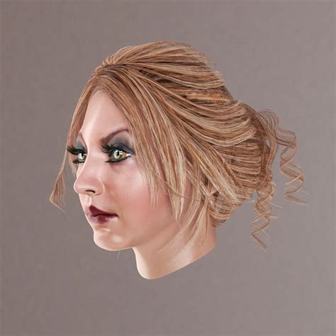 3d Female Hair Model Turbosquid 1392231